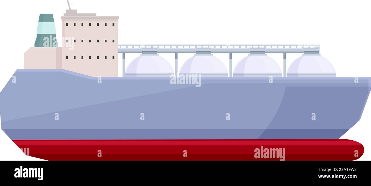 Gas energy carrier ship icon cartoon vector. Boat harbor. Maritime ...