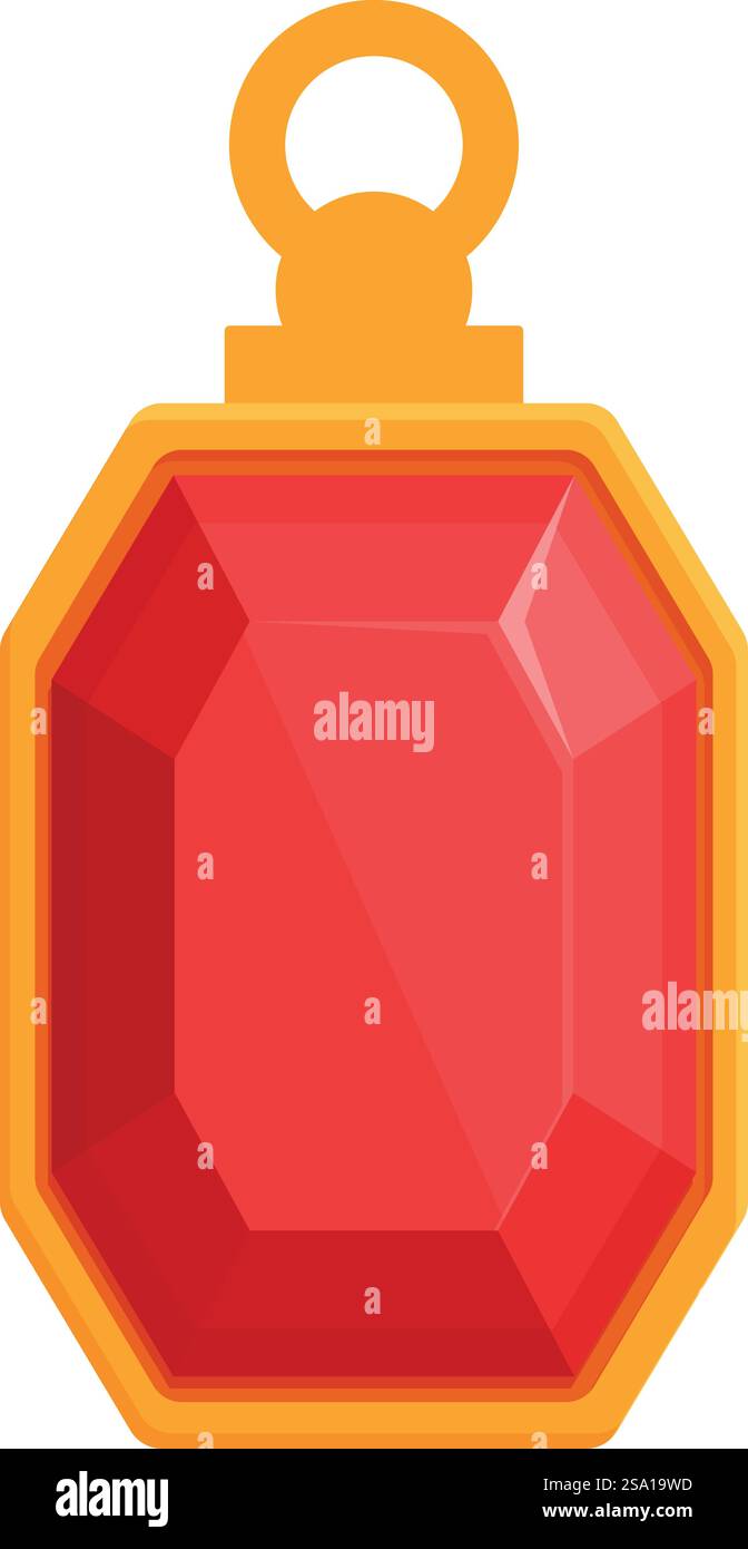 Red ruby gemstone icon cartoon vector. Present sale beauty. Chain ...