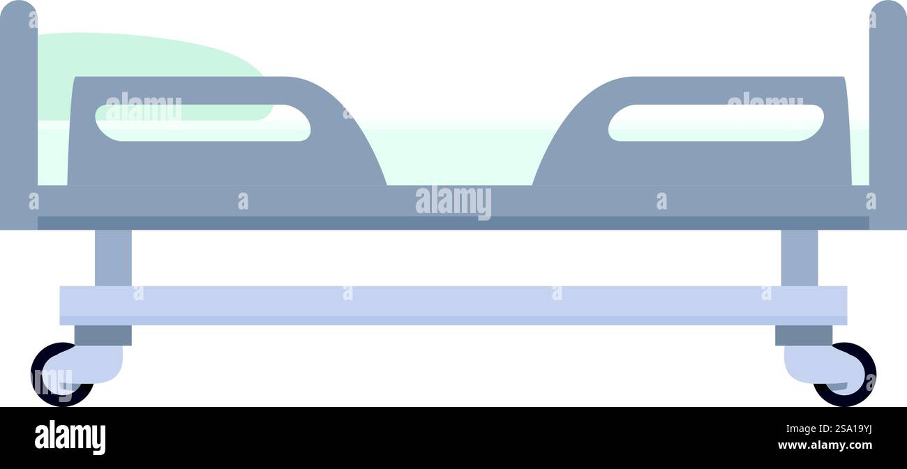 Wheels hospital bed icon cartoon vector. Helping clinic. Room treatment ...