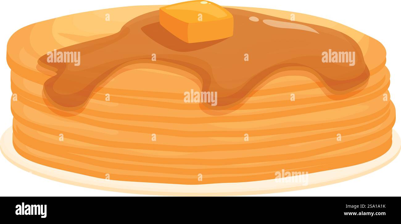 Cream pancakes food icon cartoon vector. Table family. Menu breakfast ...