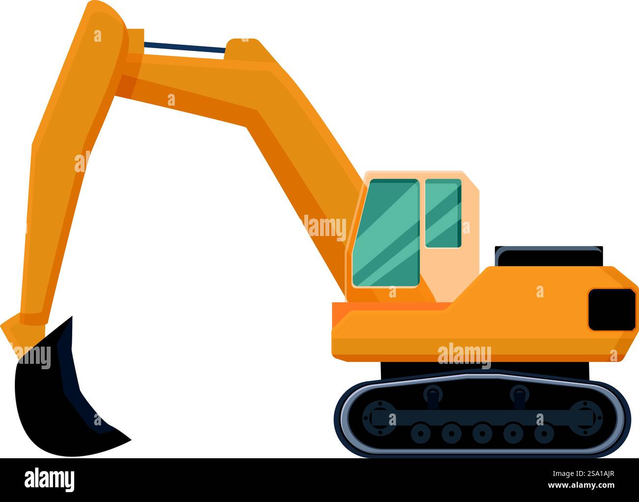 Crane crawler icon cartoon vector. Machine work. Industrial lift boom ...
