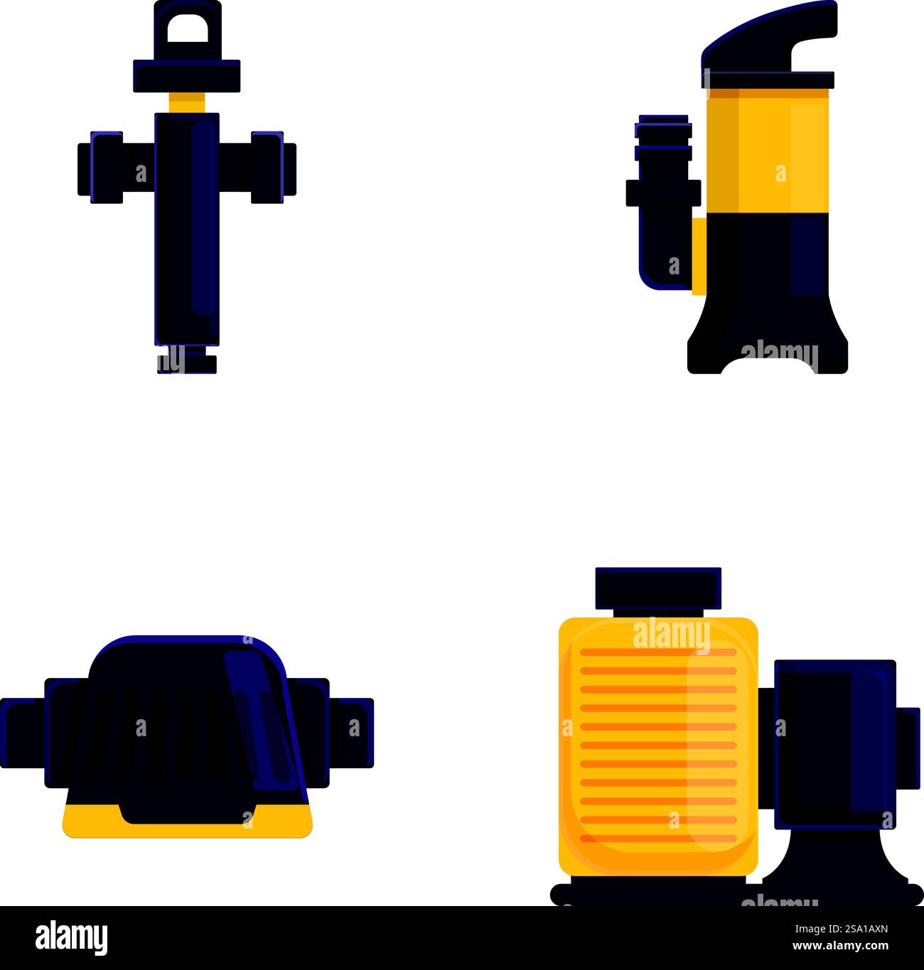 Pump icons set cartoon vector. Water and liquid pumping. Technical ...