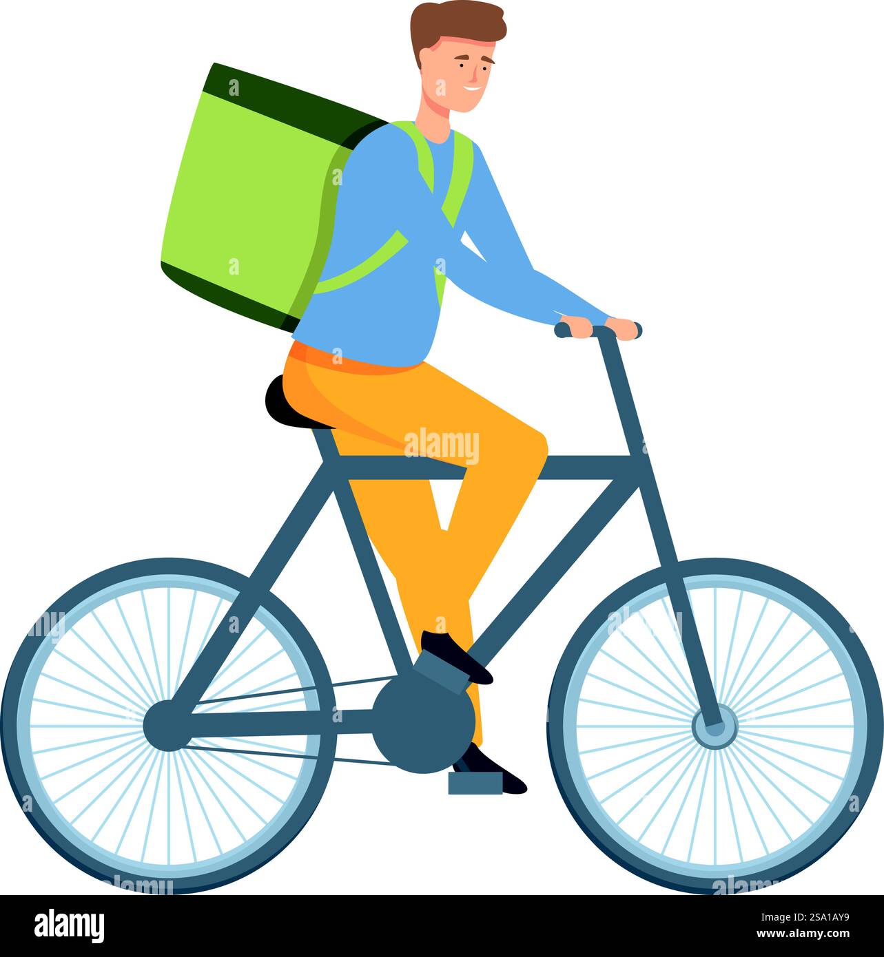 City bike delivery icon cartoon vector. Happy person. Courier logistic ...