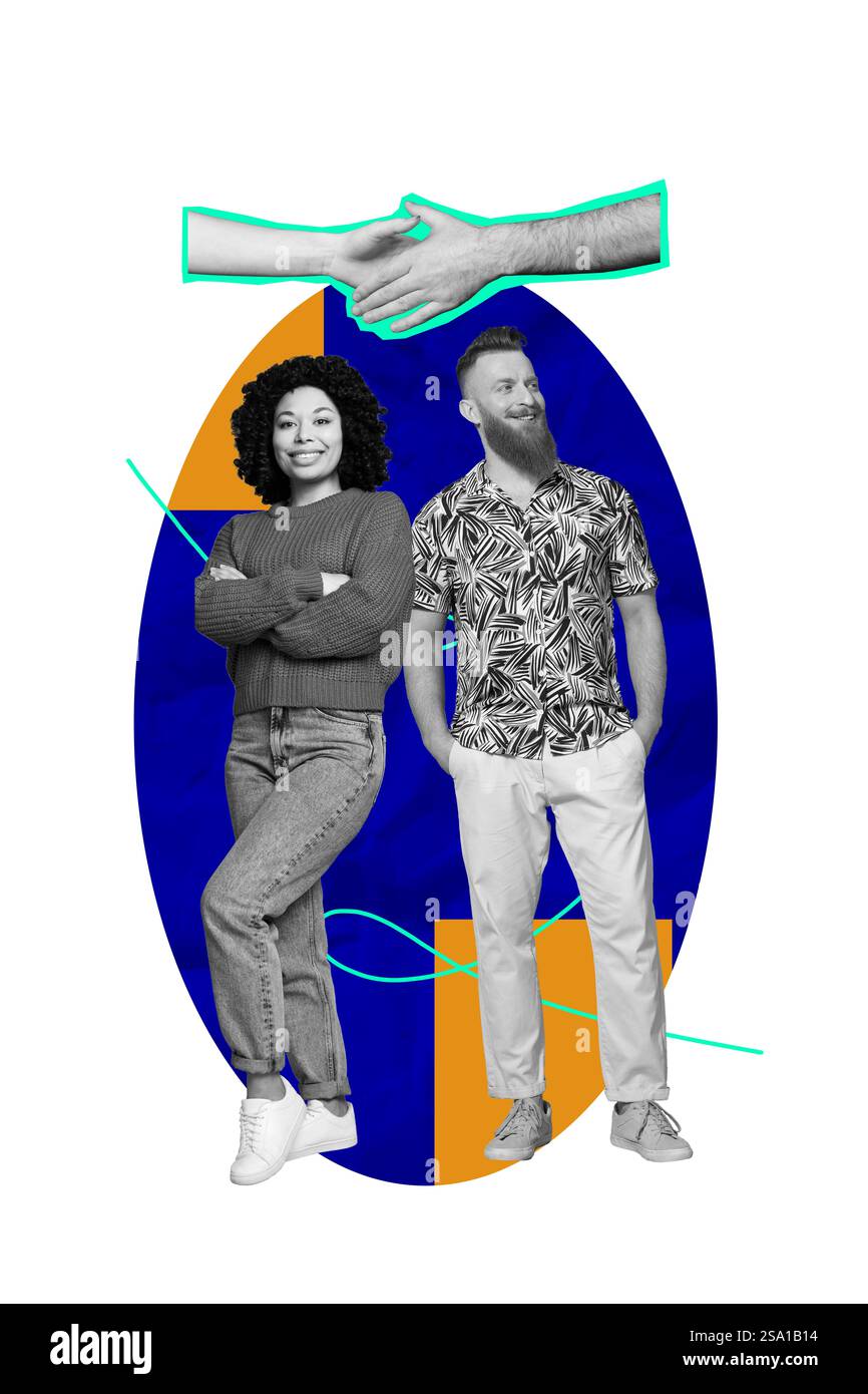 Poster sketch image artwork 3D photo collage of body language showing ...