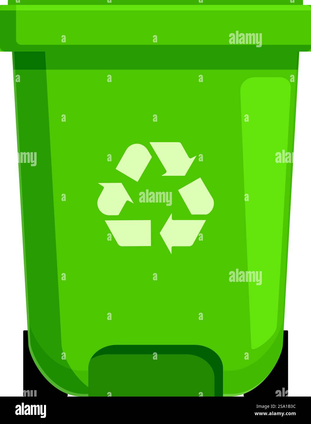 Green waster sorting cart icon cartoon vector. Plastic garbage. Power ...