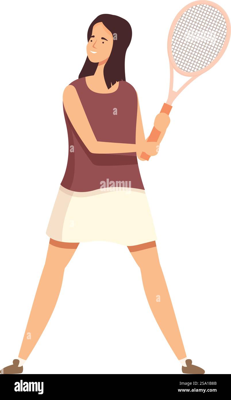 Sport female icon cartoon vector. Tennis player. Fast speed move. Sport ...