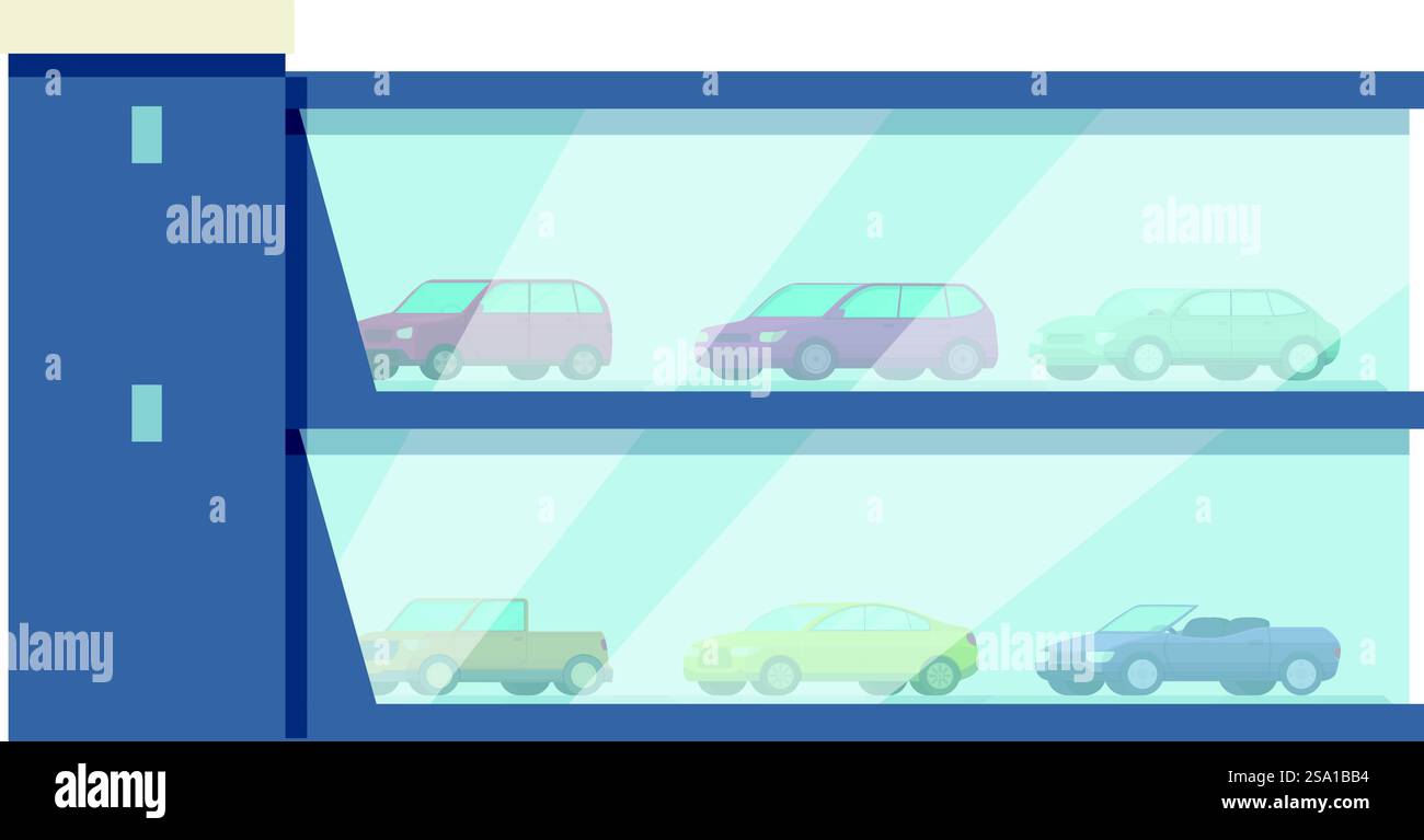 New car sale icon cartoon vector. Building showroom. Store rent parking ...