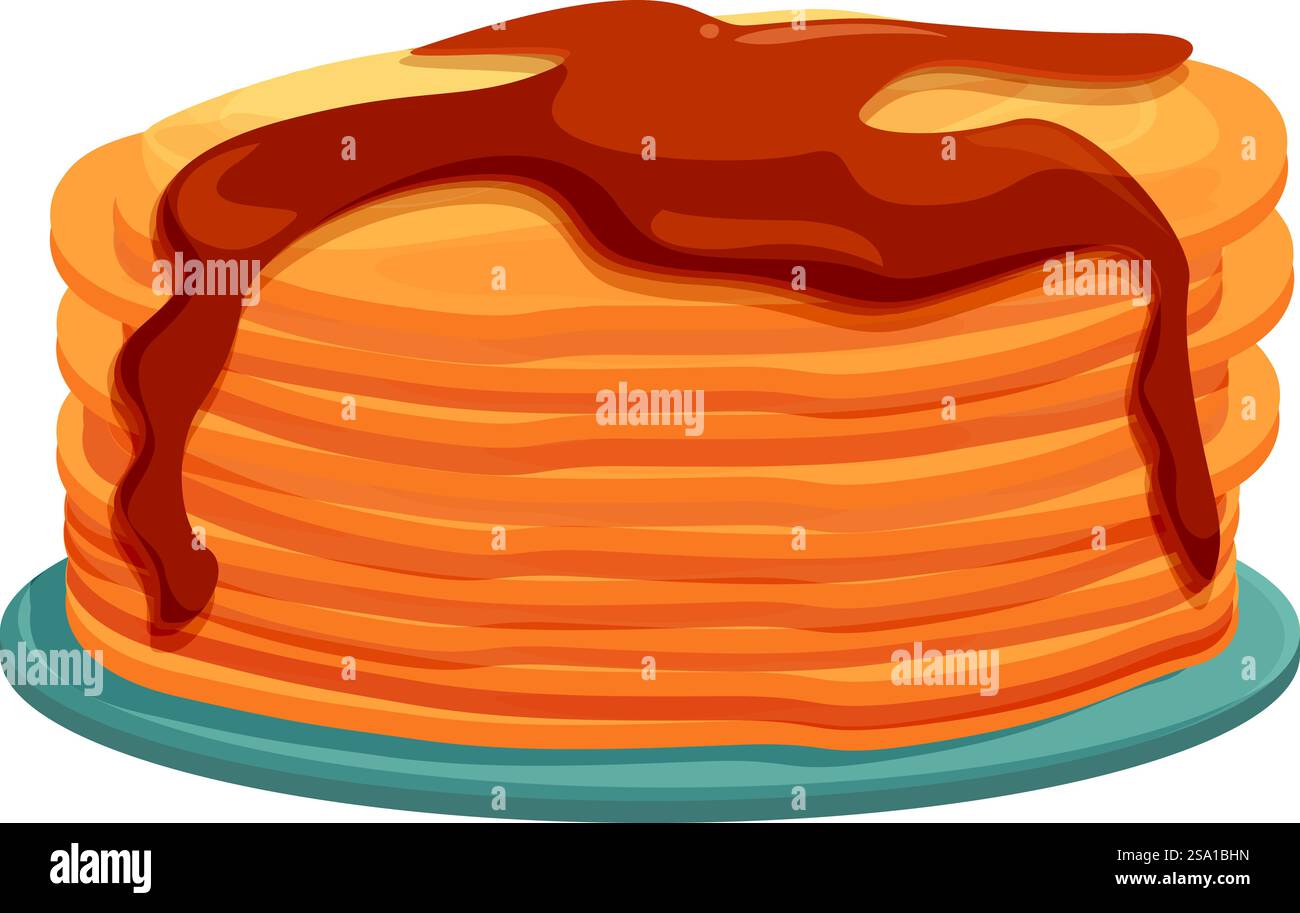 Art house pancakes icon cartoon vector. Stack cute restaurant. Family ...