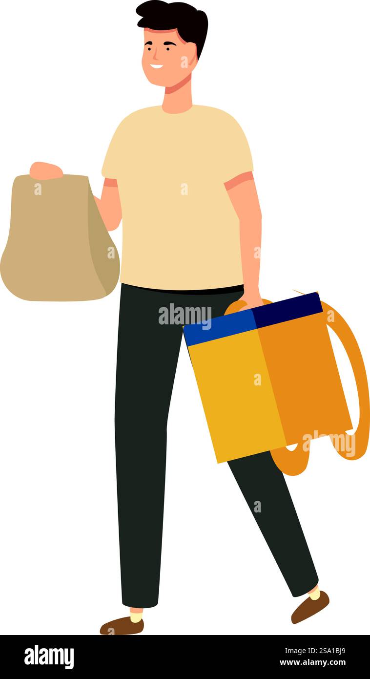 Food delivery pack icon cartoon vector. Fast courier. Scooter city ...