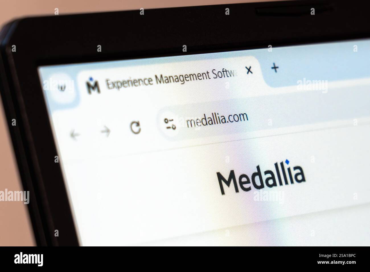 New York, USA - January 26, 2025: Medallia website homepage displaying ...