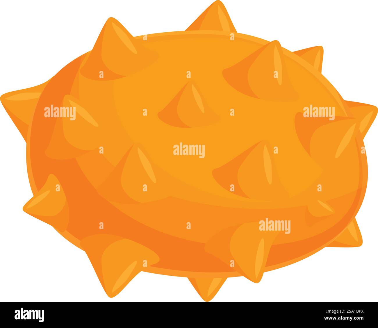 Whole kiwano icon cartoon vector. Leaves melon. Summer leaf tree. Whole ...