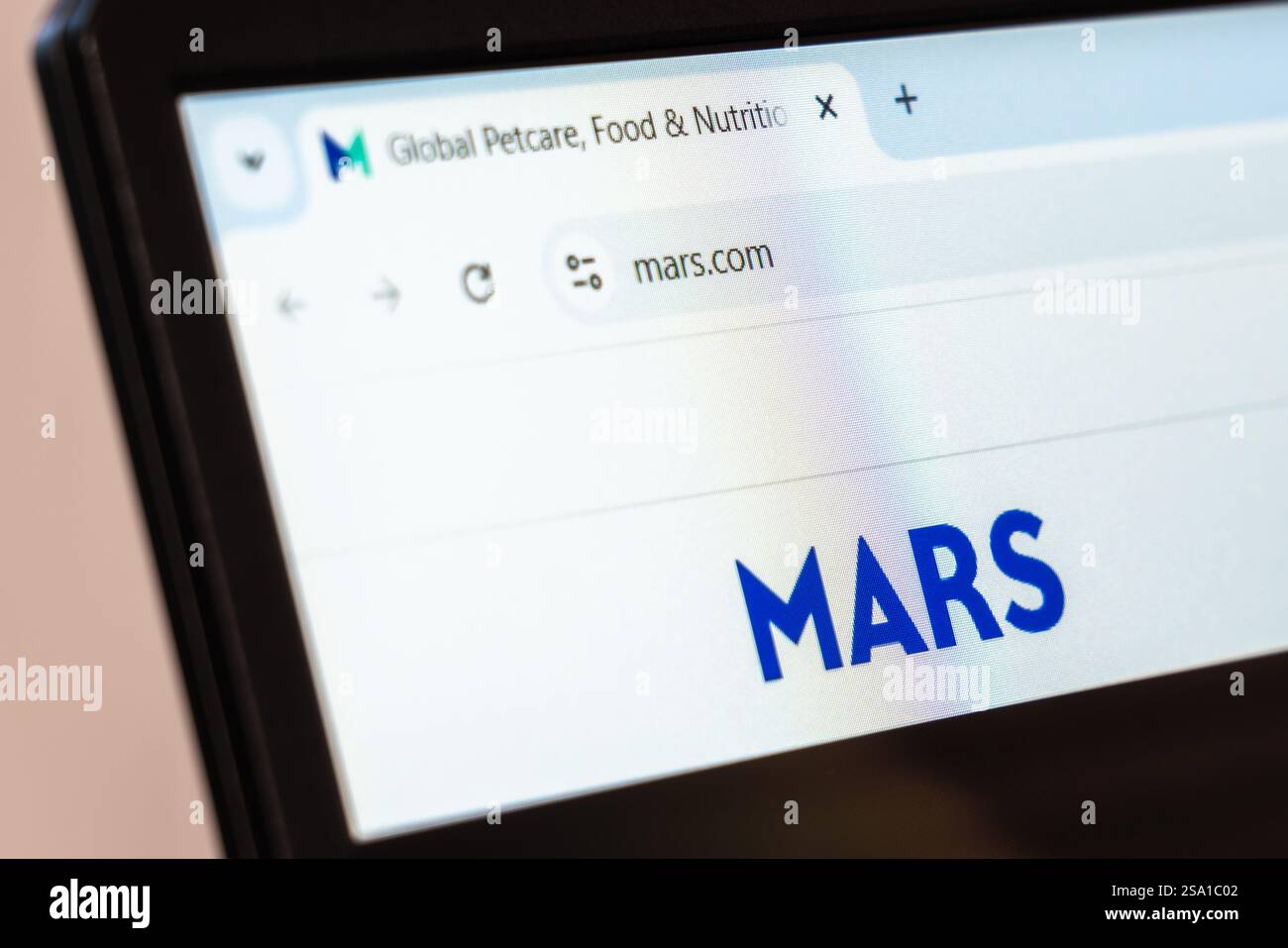 New York, USA - January 26, 2025: Mars website homepage displaying logo ...