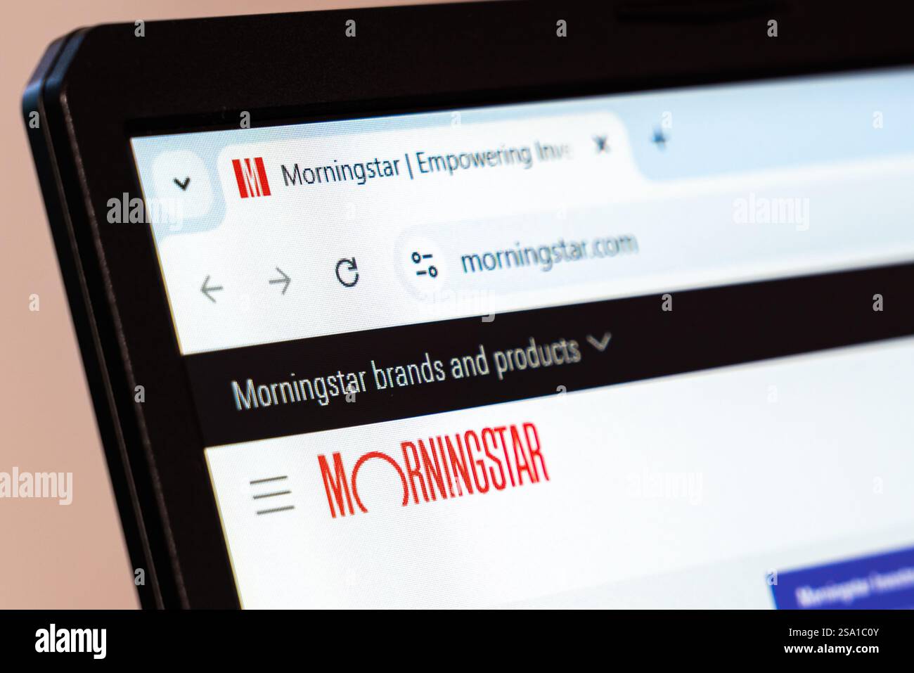 New York, USA - January 26, 2025: Morningstar website homepage ...