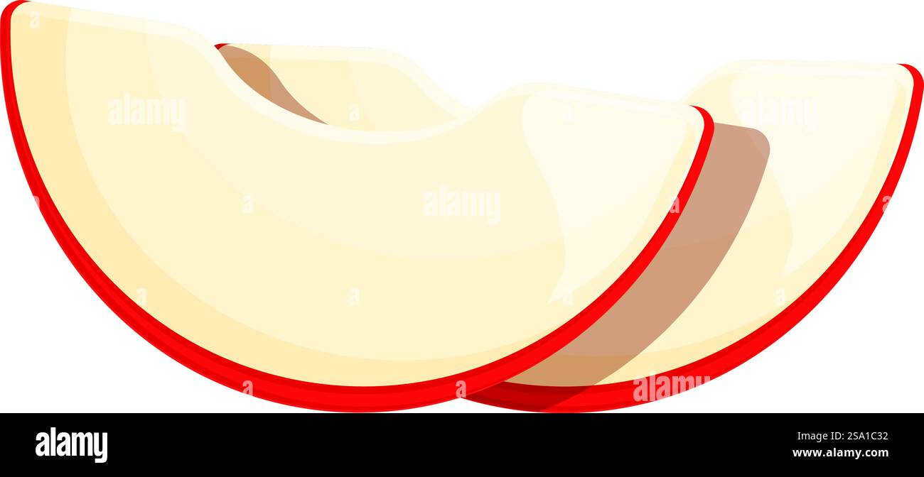 Cutted apple slices icon cartoon vector. Health fruit. Organic eco nutrition. Cutted apple ...