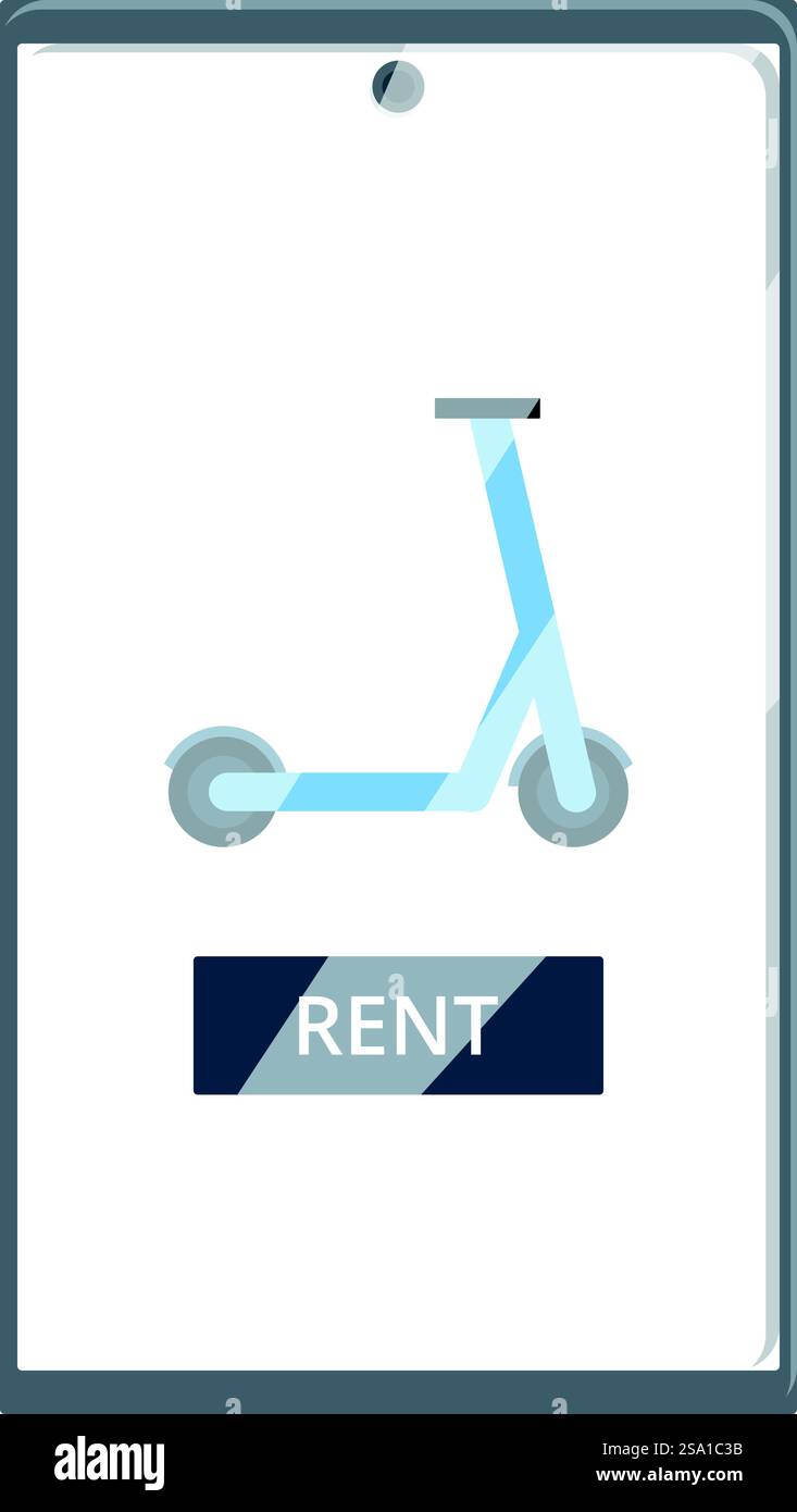 Rent scooter icon cartoon vector. Traffic row. Drive eco vehicle. Rent ...