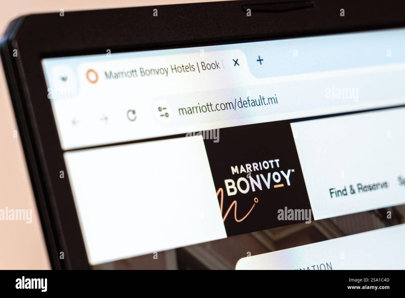 New York, USA - January 26, 2025: Marriott Bonvoy website homepage ...