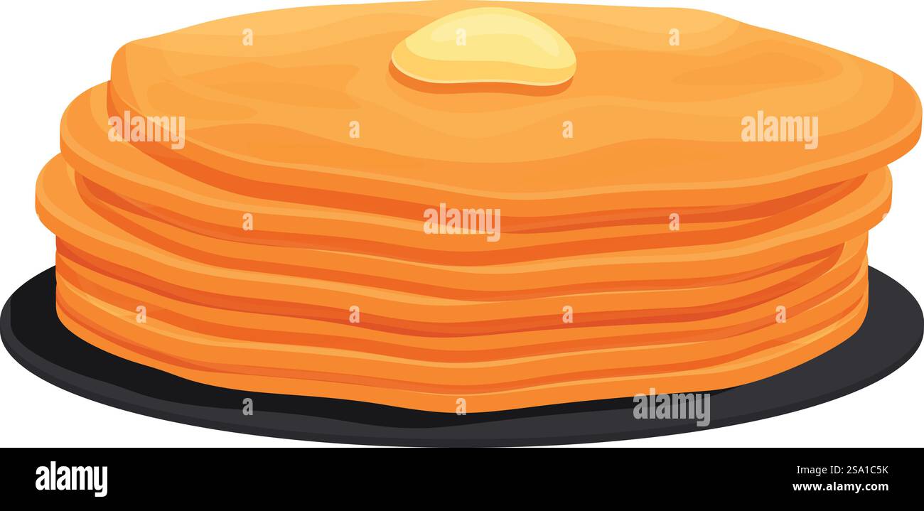 Syrup pancakes icon cartoon vector. Stack cute funny. Menu breakfast ...