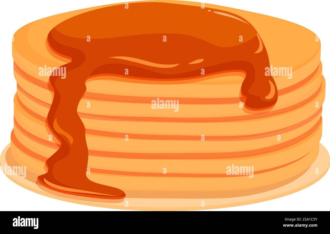 Fabric pancakes icon cartoon vector. Stack cooking. Menu breakfast ...