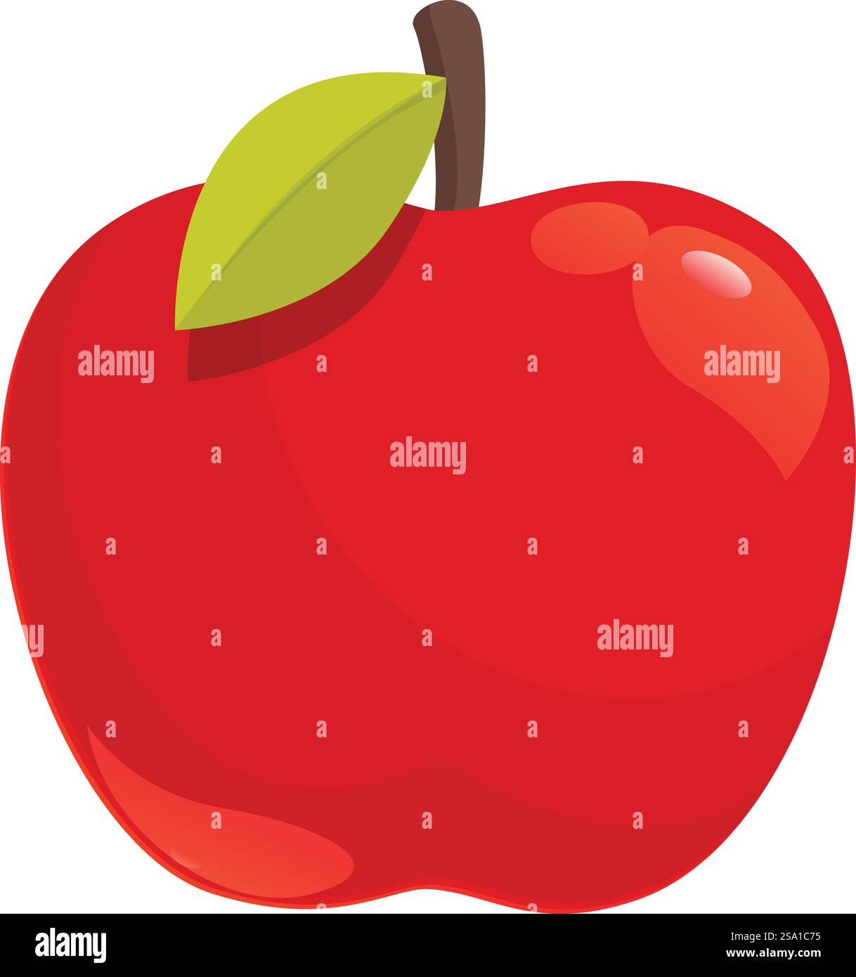 Red garden apple icon cartoon vector. Autumn organic fruit. Nutrition ...