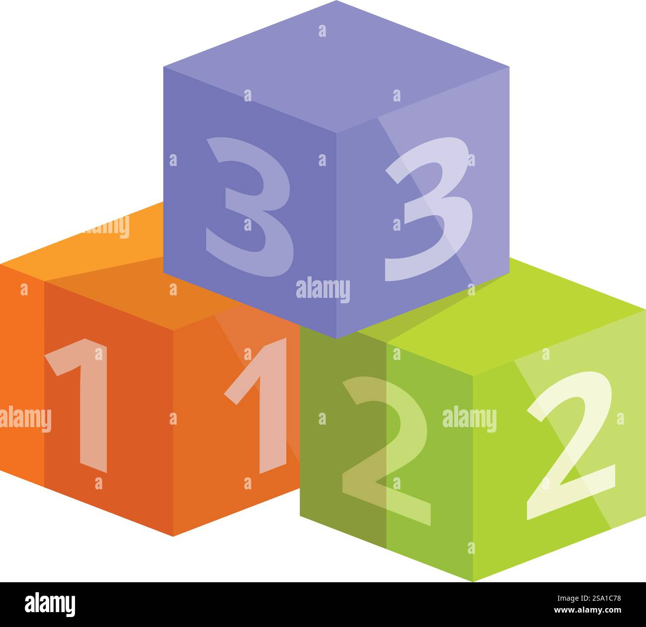 Fun numbers cubes icon cartoon vector. Education play. Happy shape. Fun ...