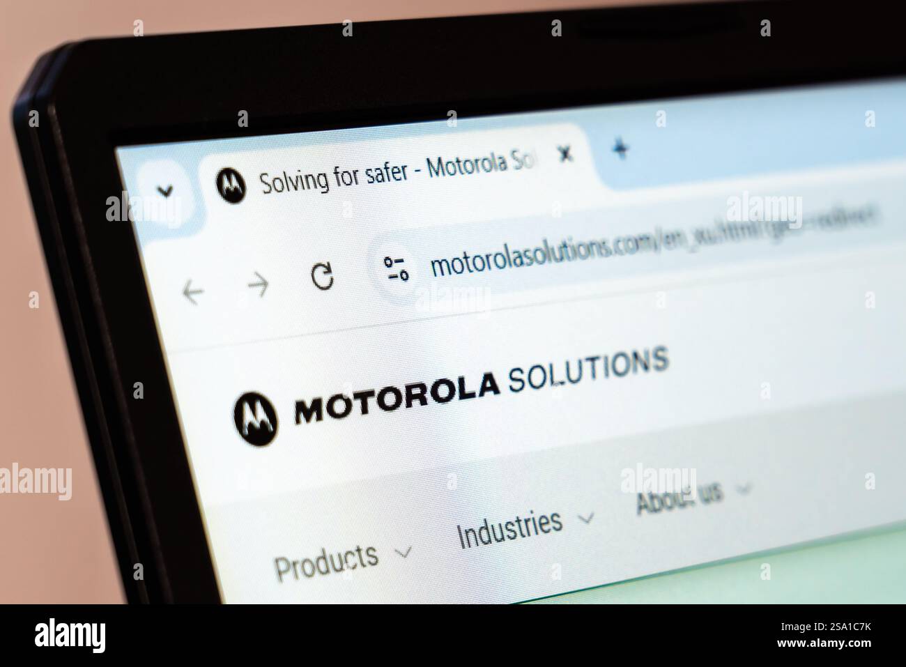 New York, USA - January 26, 2025: Motorola Solutions website homepage ...