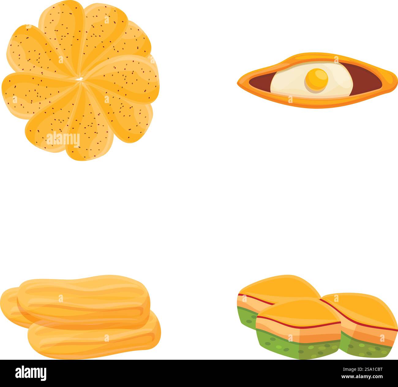 Turkish cuisine icons set cartoon vector. Various turkish traditional ...