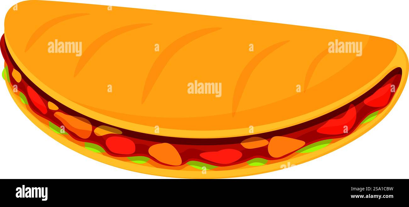 Bread quesadilla icon cartoon vector. Vegetable mexican. Party menu ...