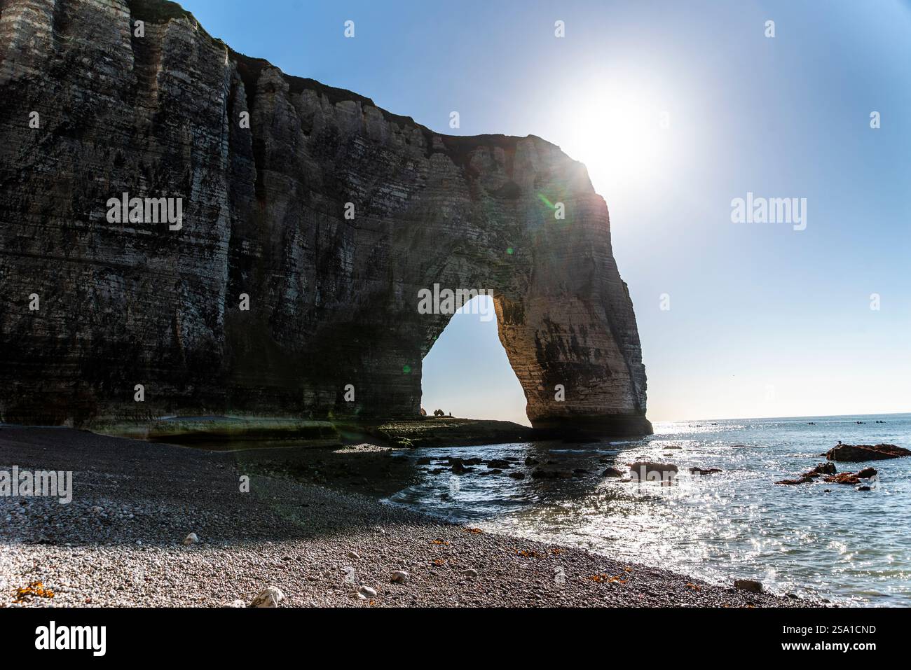 Beautiful seaside landscape of cliffs on the Normandy coast in France ...