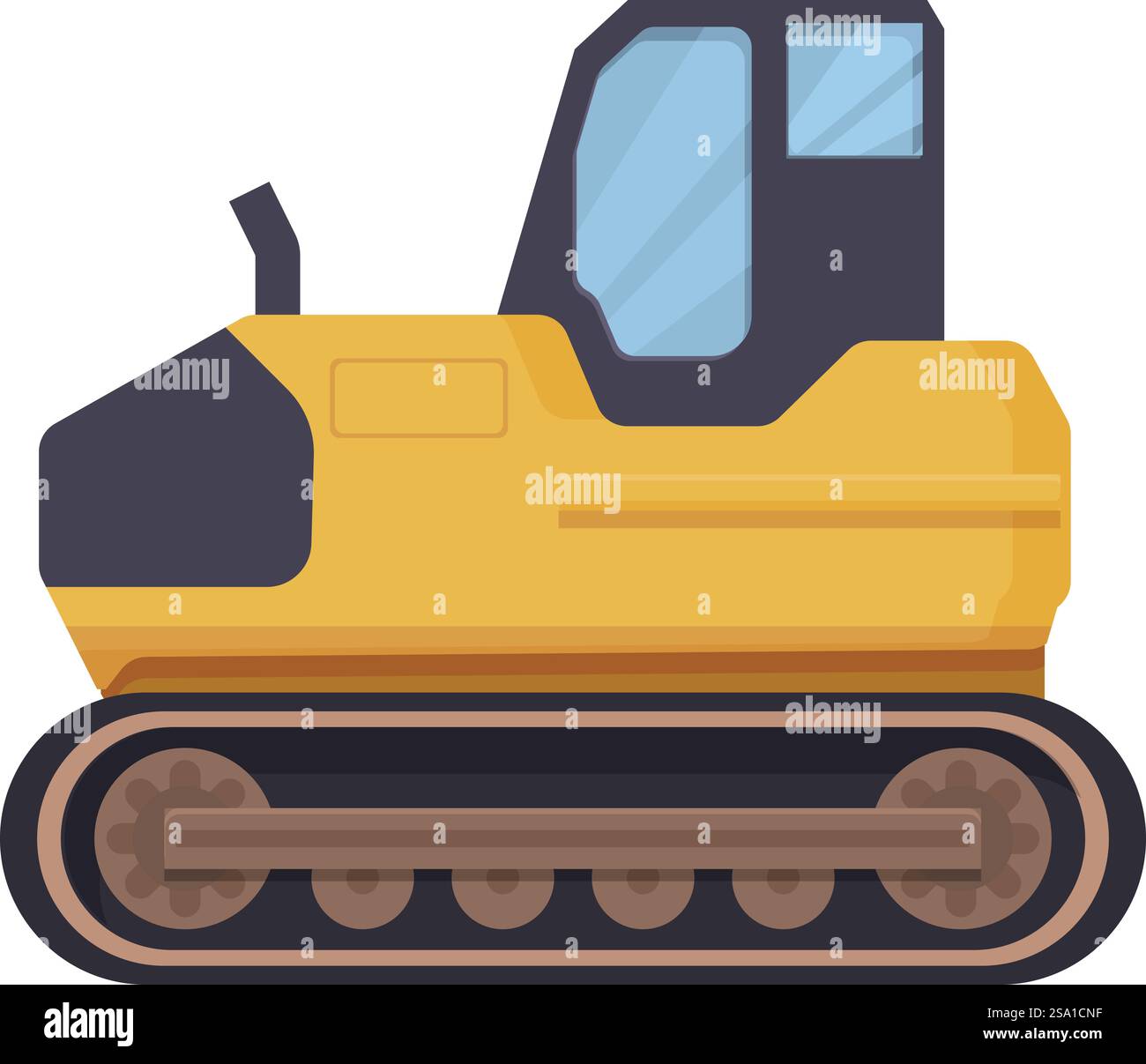 Road tractor crawler icon cartoon vector. Construction equipment. Cargo ...