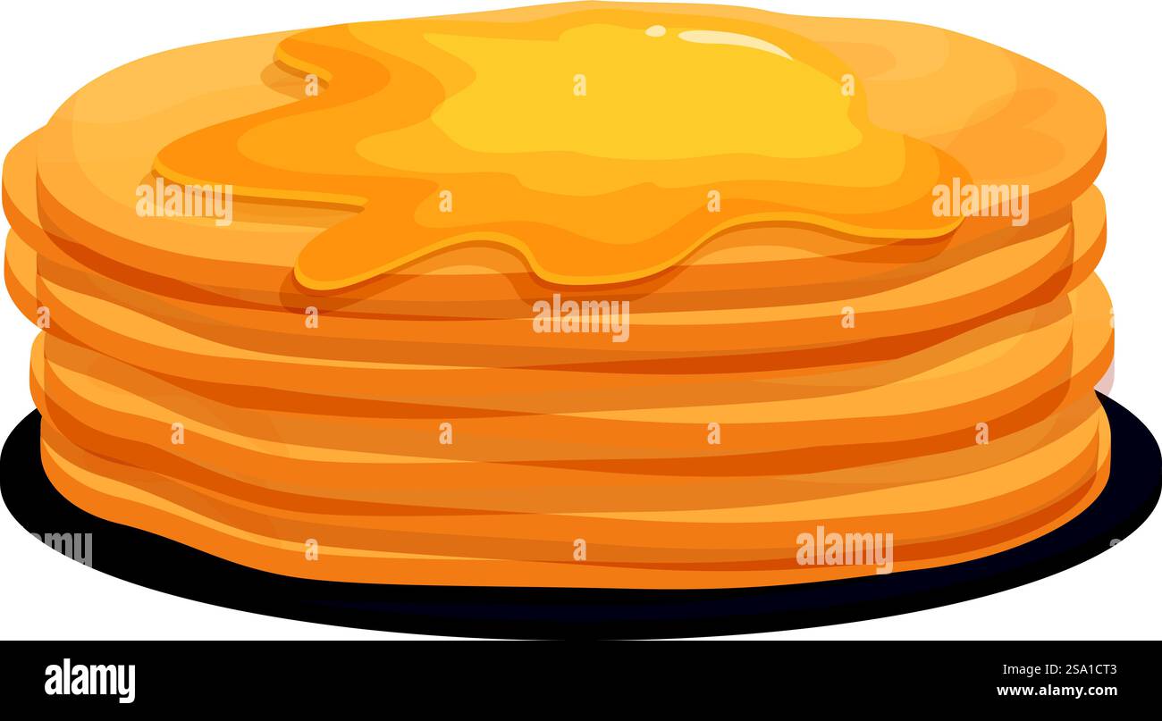 Cooking pancakes icon cartoon vector. Holiday table menu. Breakfast art ...