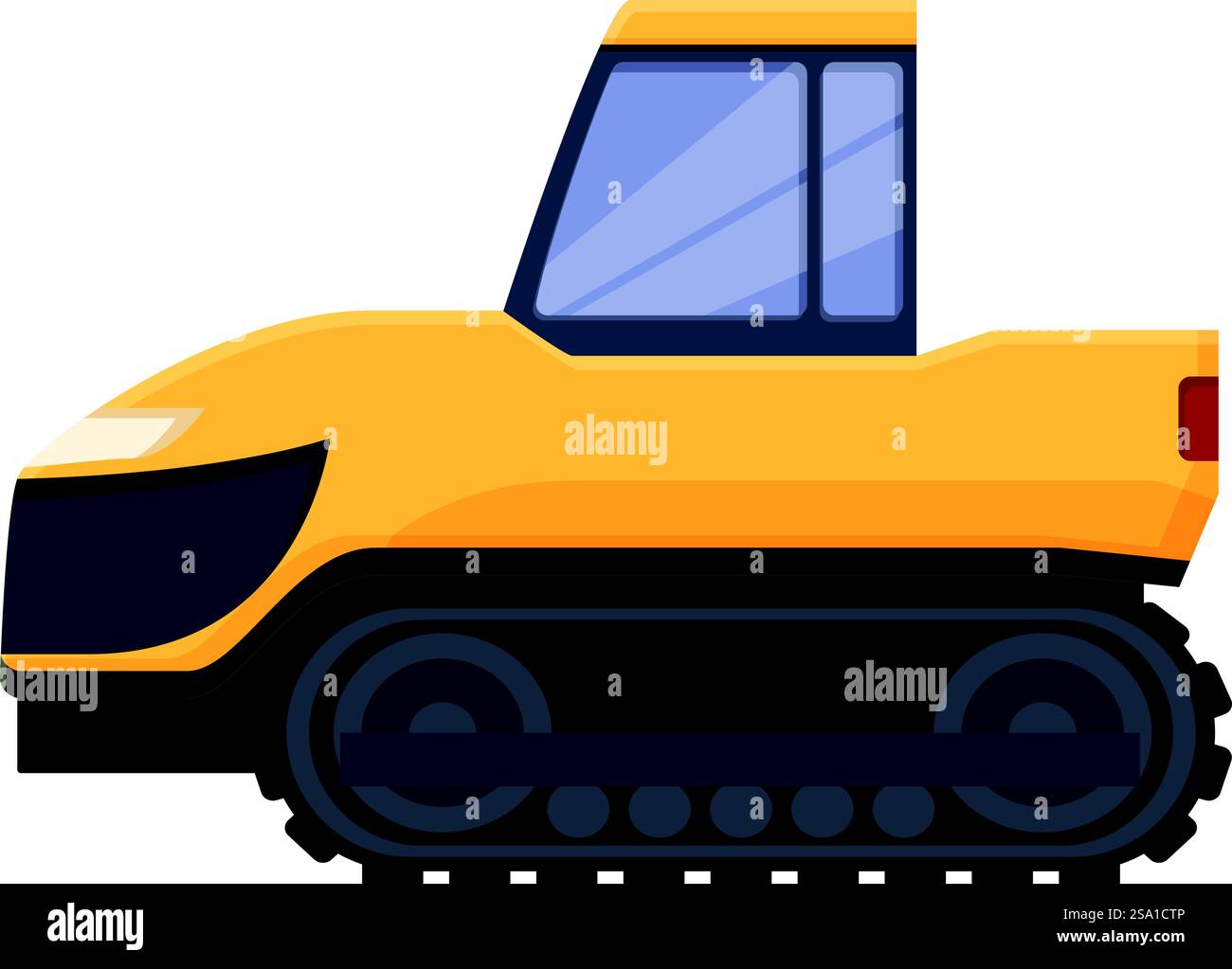 Big bulldozer icon cartoon vector. Tractor industry. Cargo machine ...