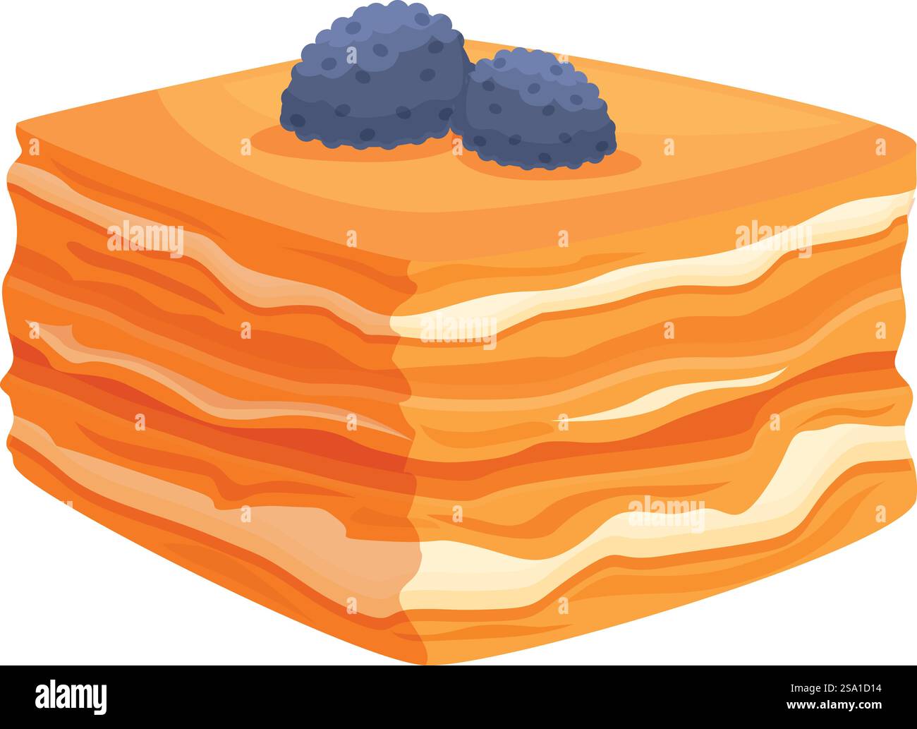 Blueberry napoleon cake icon cartoon vector. Sweet dessert. Breakfast ...