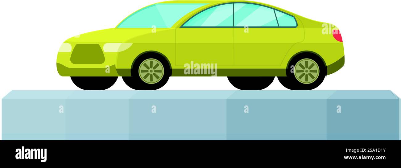 Green color car icon cartoon vector. New showroom vehicle. Shop ...