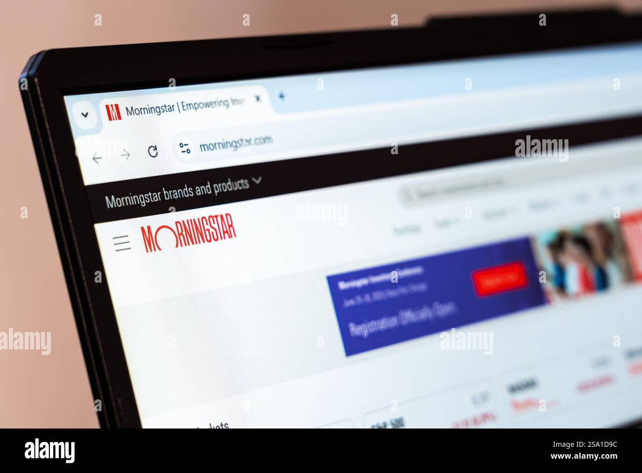 New York, USA - January 26, 2025: Morningstar website homepage ...