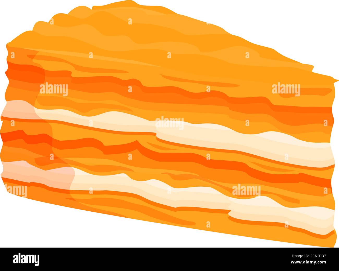 Sweet Napoleon slice icon cartoon vector. Menu dessert. Cafe cream meal ...