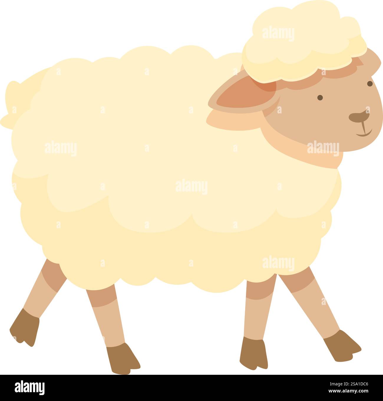 Walking lamb icon cartoon vector. Animal nature. Cute character. Walking lamb icon cartoon ...