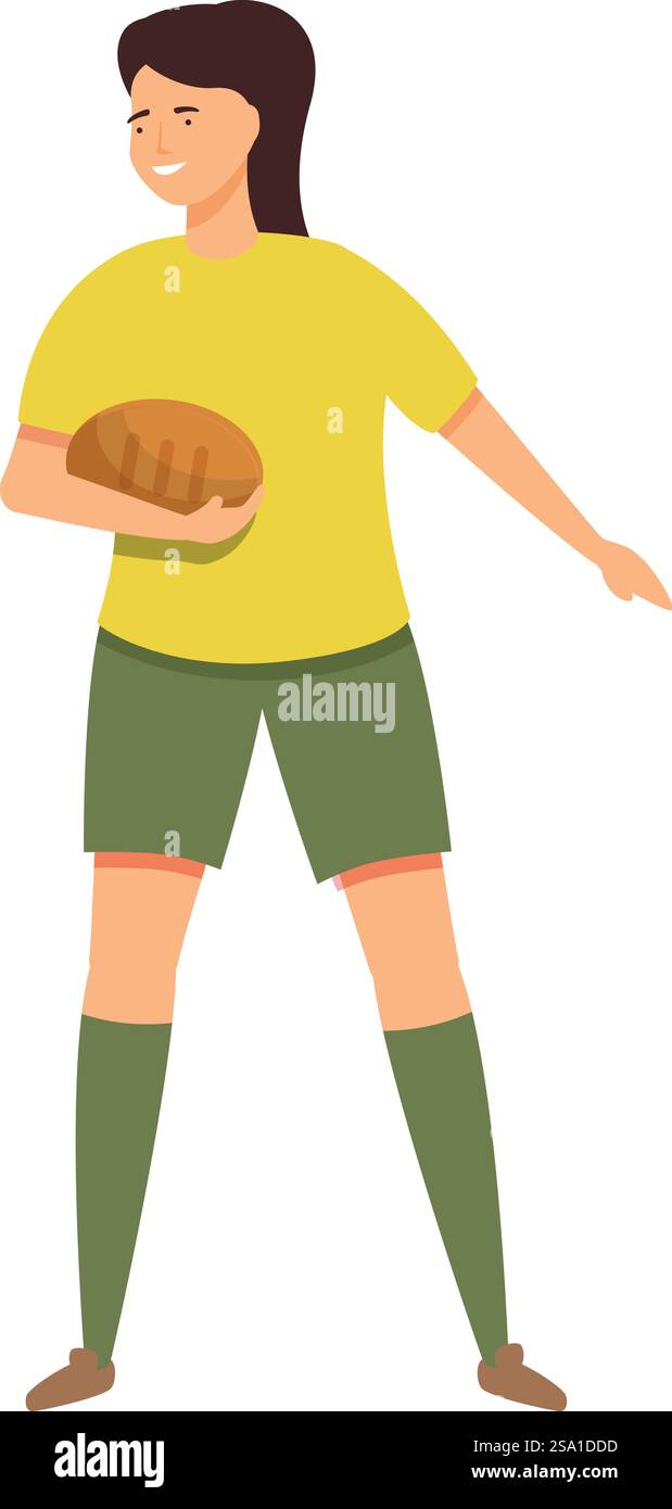 Team work player icon cartoon vector. Happy player. Rugby game. Team ...