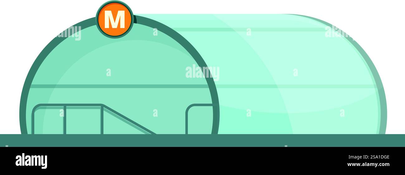 Metro subway entrance icon cartoon vector. City transport. Exit service ...