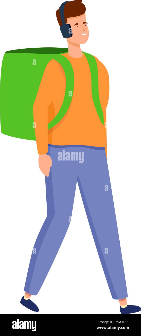 Listen music courier icon cartoon vector. Package shipping. Business ...