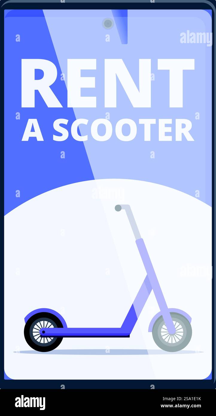 Rent a scooter online icon cartoon vector. Eco driving. Travel charge ...