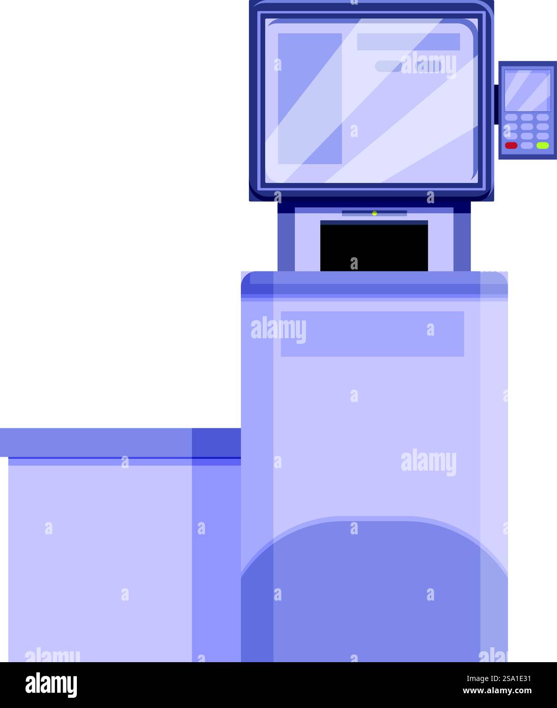 Counter self service icon cartoon vector. Automated control. Touch monitor. Counter self service ...