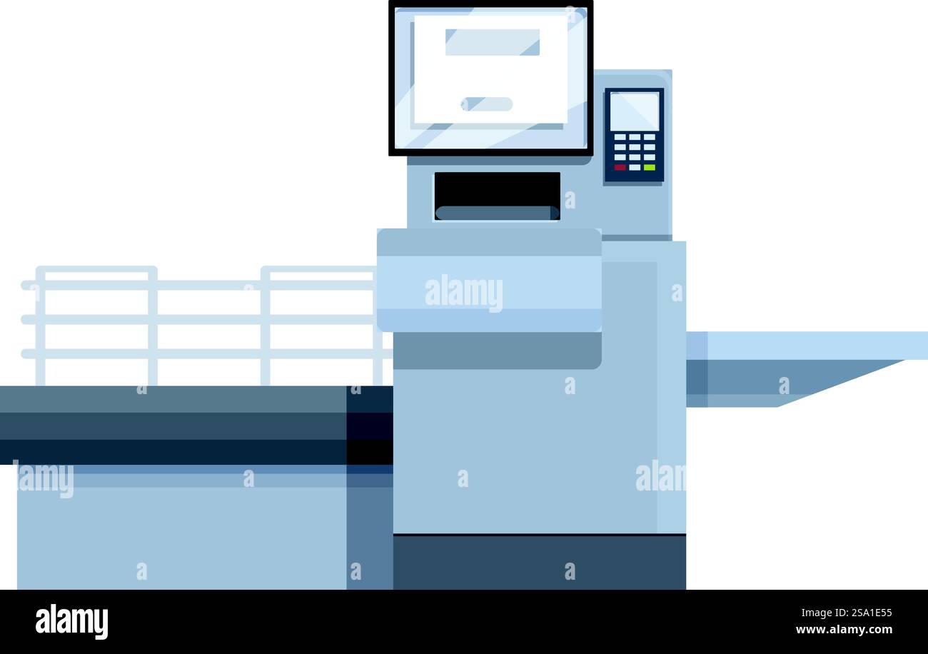 Grocery self service icon cartoon vector. Terminal cashier. Automated ...