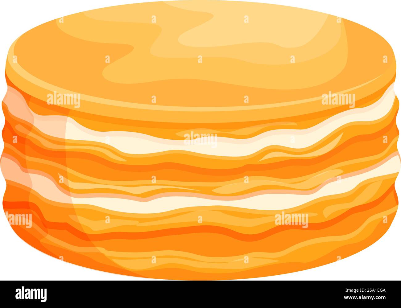 Whole Napoleon cake icon cartoon vector. Dessert menu. Bread fruit ...