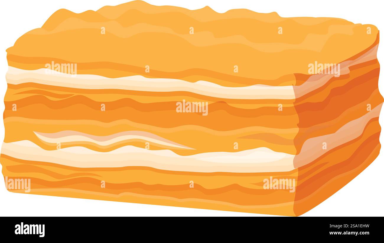 Slice meal cake icon cartoon vector. Napoleon food. Bakery dessert ...