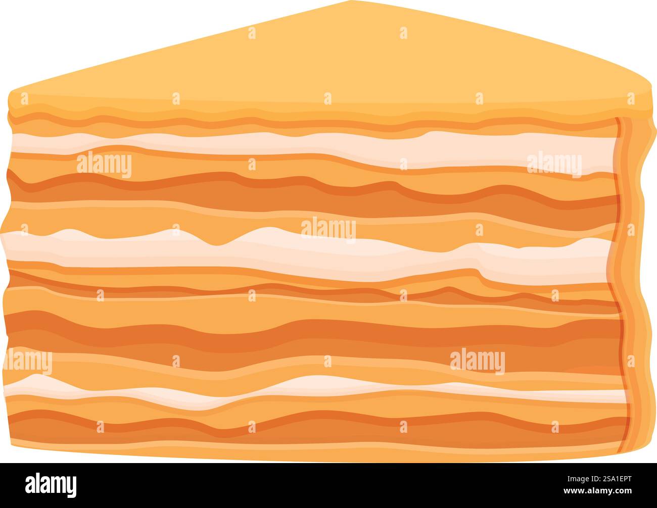 Slice dessert icon cartoon vector. Napoleon food. Cream meal pastry ...