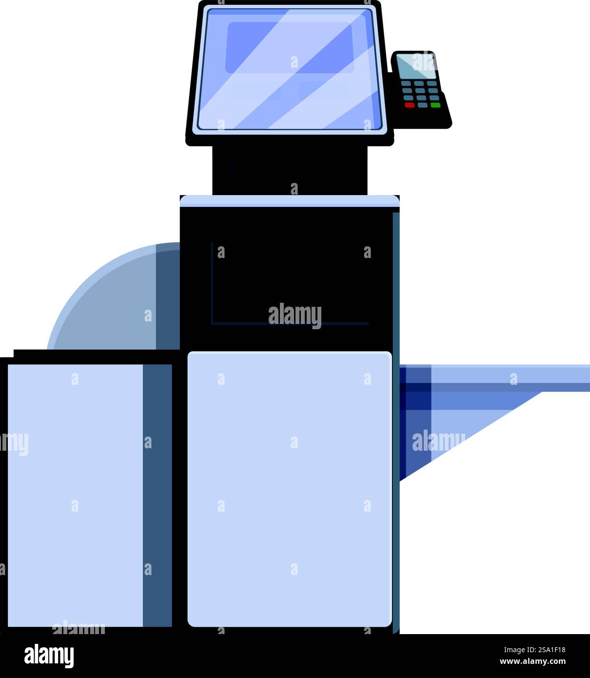 Digital self service icon cartoon vector. Checkout supermarket. Cashier ... Digital self service icon cartoon vector. Checkout supermarket. Cashier ...