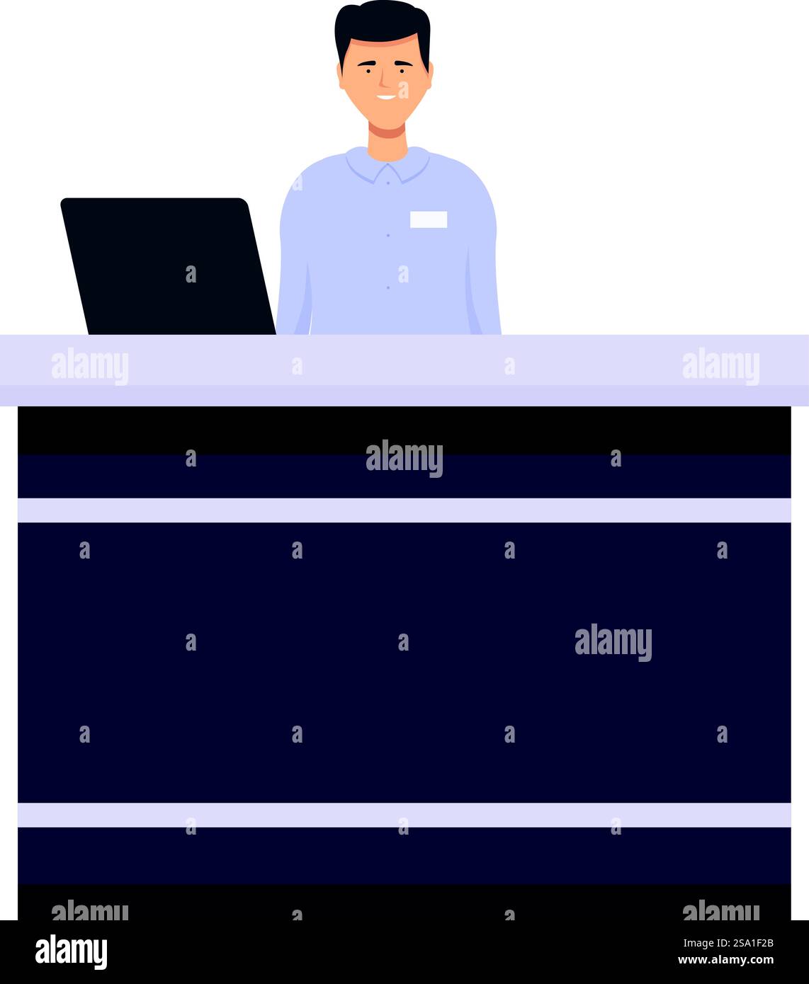 Adult desk happy icon cartoon vector. Help business. Support ...