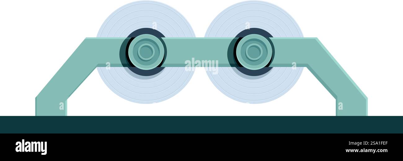 Double paper roll icon cartoon vector. Modern plant. Factory process ...
