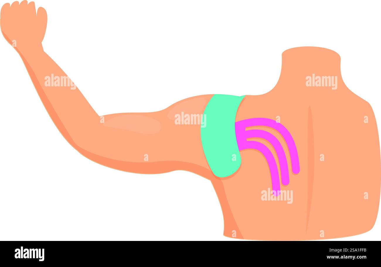 Shoulder move kinesio icon cartoon vector. Tape sport. Muscle injury ...