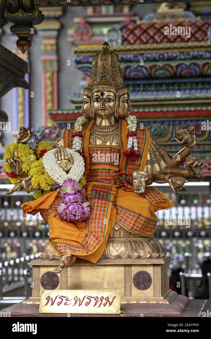 Sculpture of the Hindu god Brahma in the Sri Maha Mariamman Temple ...